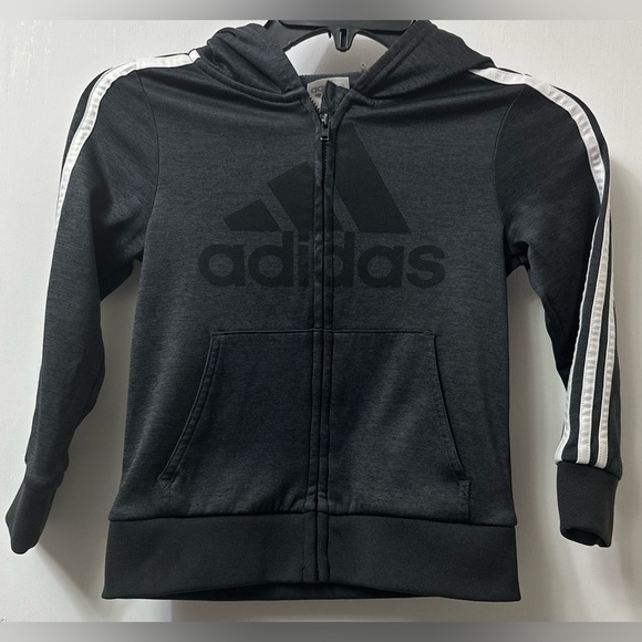 adidas | Jackets & Coats | Adidas Kids Black Jacket With Hoodsize 5 ...
